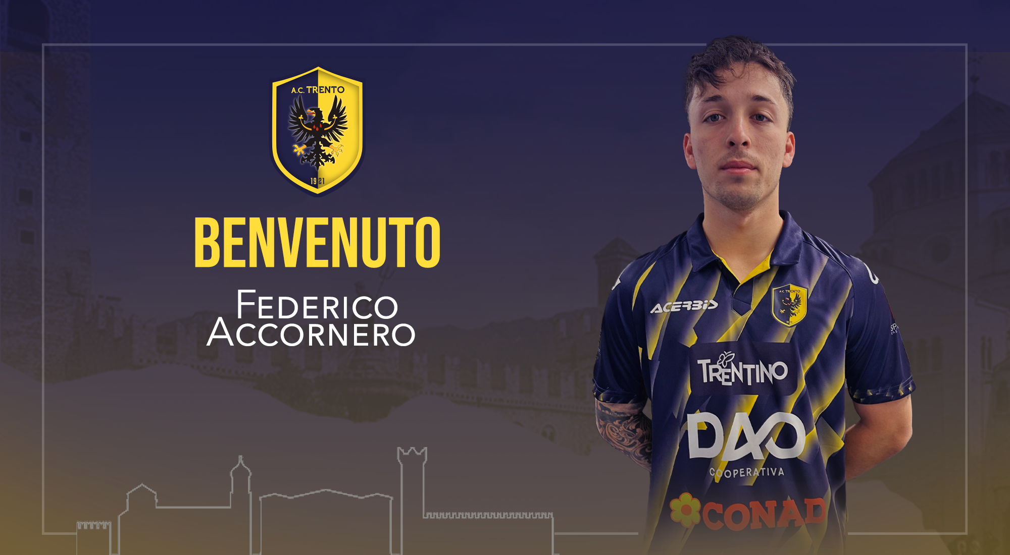FEDERICO ACCORNERO È UN NUOVO GIOCATORE DELL’A.C. TRENTO 1921 - AC ...
