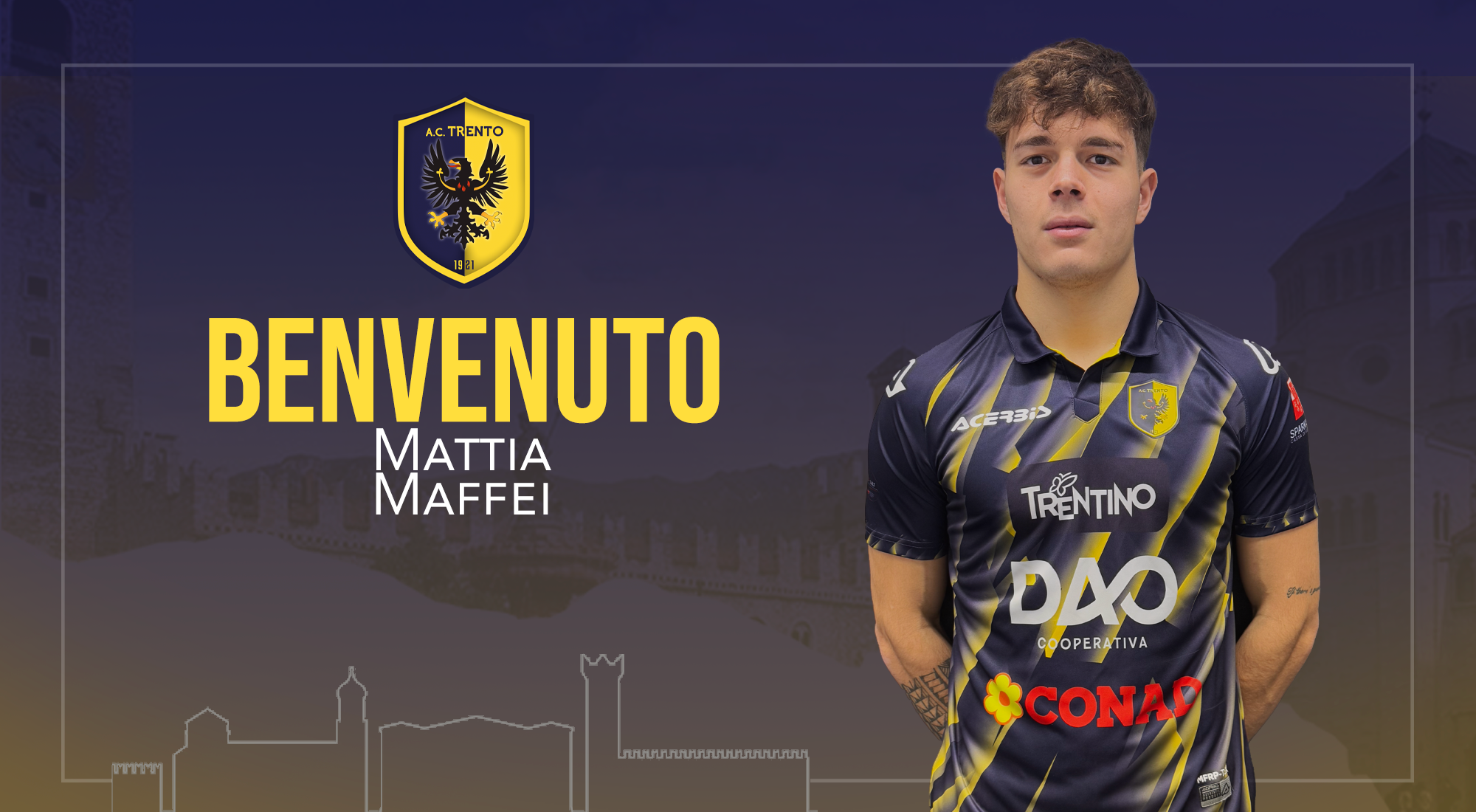 MATTIA MAFFEI È UN NUOVO GIOCATORE DELL’A.C. TRENTO 1921 - AC Trento 1921